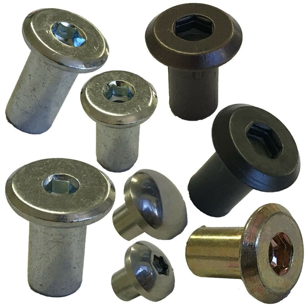 M6 Connector Bolt Cap Nuts Zinc Gold Bronze Black Furniture Caps