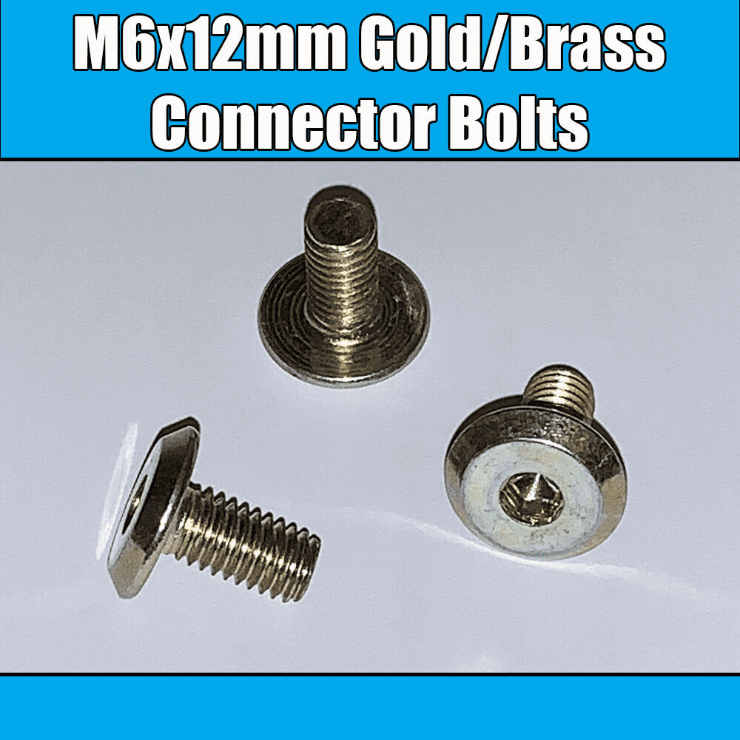 M6x12mm Gold Brass Yellow Furniture Connector Bolts