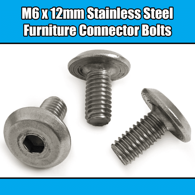 M6X12mm Stainless Steel Furniture Connector Bolts Joint Fixing