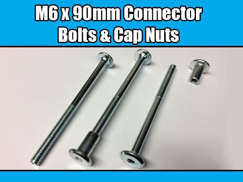 M6X90mm Furniture Connector Bolts & Caps Allen Key Head Joint Fixing