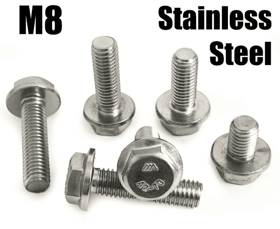 M8 8mm A2 Stainless Steel Din 6921 Flanged Hex Head Bolts 12mm - 70mm