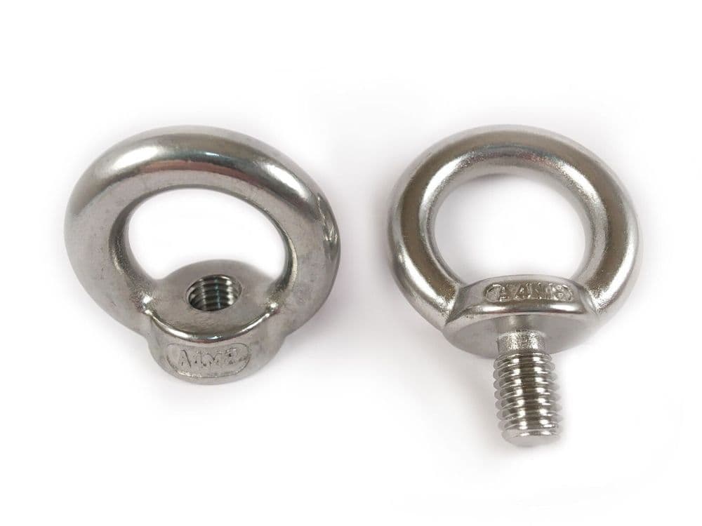M8 A4 316 Marine Grade Stainless Steel M8 Lifting Eye Bolts And Nuts Din 580 582