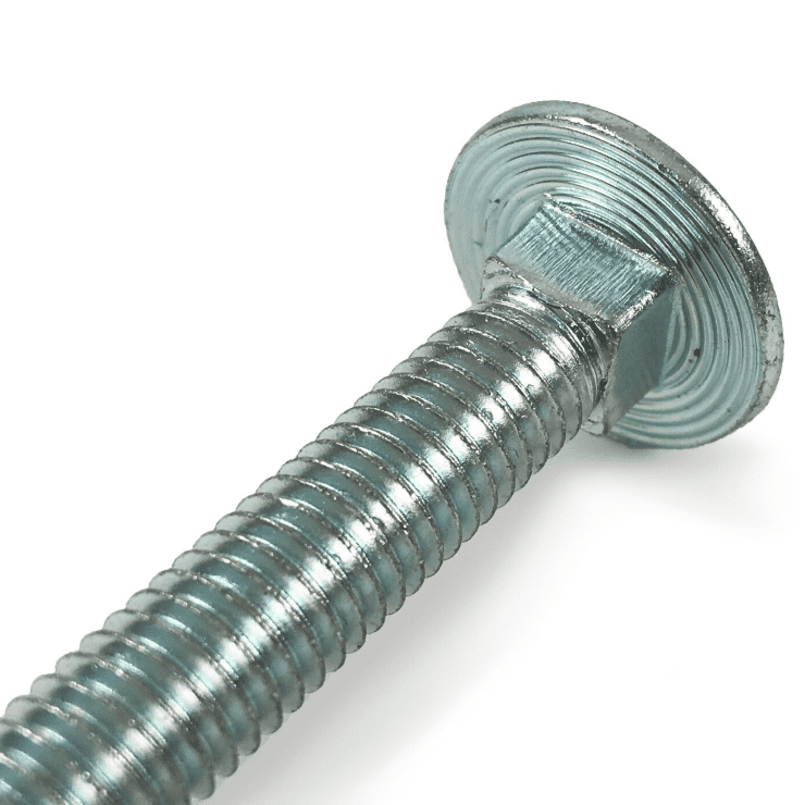 M8 Cup Square Carriage Bolts with Hex Nuts Zinc Plated Timco Din603