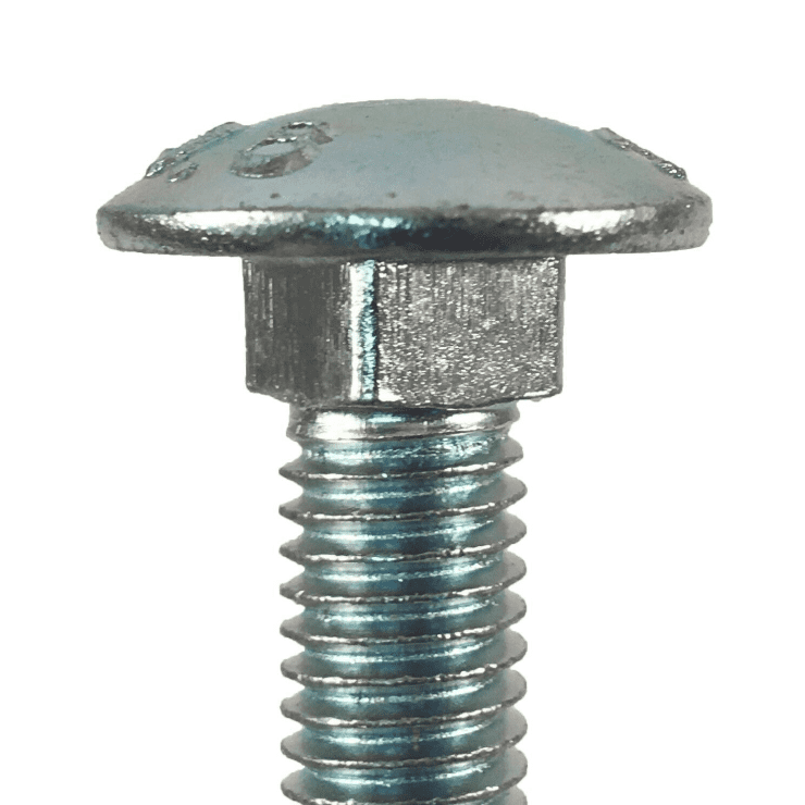M8 Cup Square Carriage Bolts with Hex Nuts Zinc Plated Timco Din603