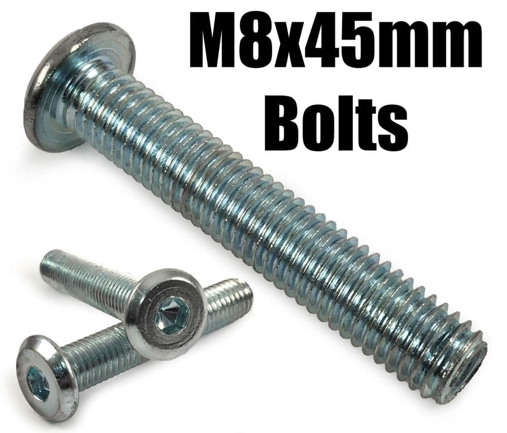 M8x45mm Furniture Connector Bolts Allen Key Flat Head Joint Fixing Unit