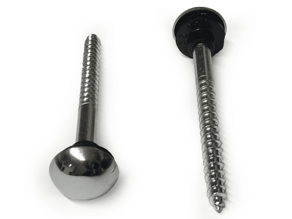 No8 Mirror Screws With Washer & Chrome Caps 1 1/4" (4X32mm)