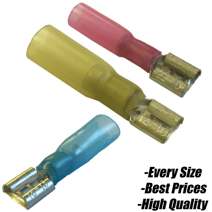 Red Blue Yellow 6.3mm Heat Shrink Female Spade Insulated Tab Terminal