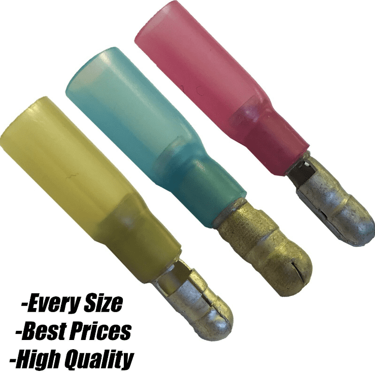 Red Blue Yellow Heat Shrink Male Bullet Terminal Connector Electrical