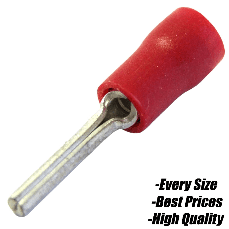 Red Pin Terminal Copper Connector Insulated Wire Crimp