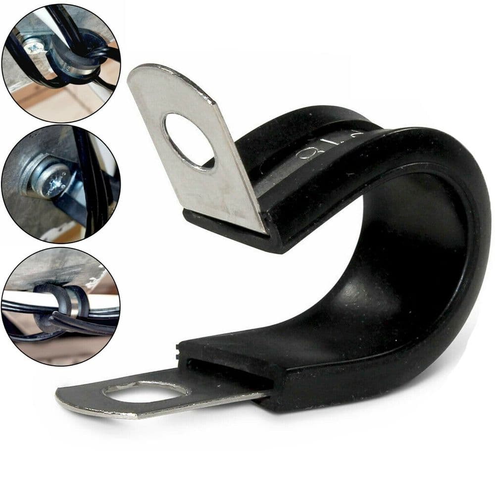 Rubber Lined P Clips Cable Mounting Hose Pipe Clip Clamp Mikalor W1 Zinc