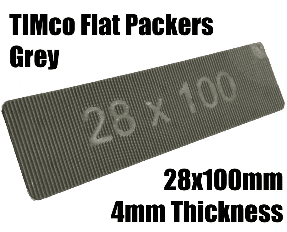 Timco 100x28X4 Grey Plastic Flat Packers Shims Window Frame Flooring