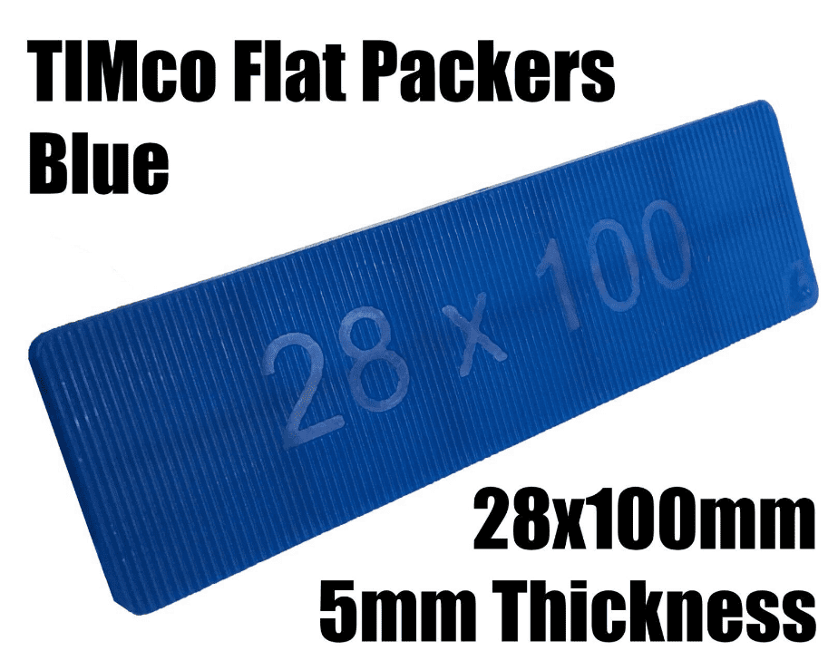 Timco 100x28X5 Blue Plastic Flat Packers Shims Window Frame Flooring