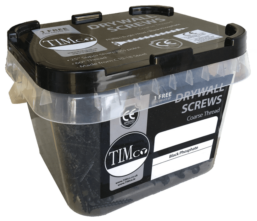 Timco 3.5 Coarse Thread Drywall Plasterboard Screws Bugle Head Black