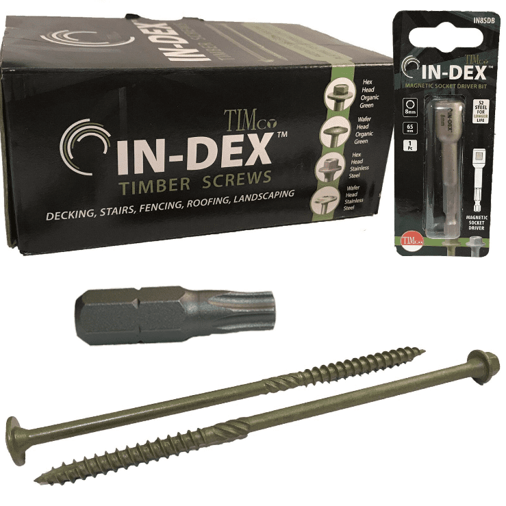 Timco Index 6.7X150mm 6" Wafer Hex Head Timber Wood Decking Screws