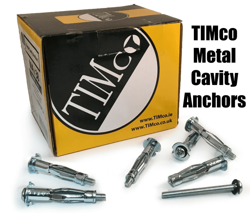 Timco Plasterboard Heavy Duty Cavity Wall Anchors Metal Brolly Plugs