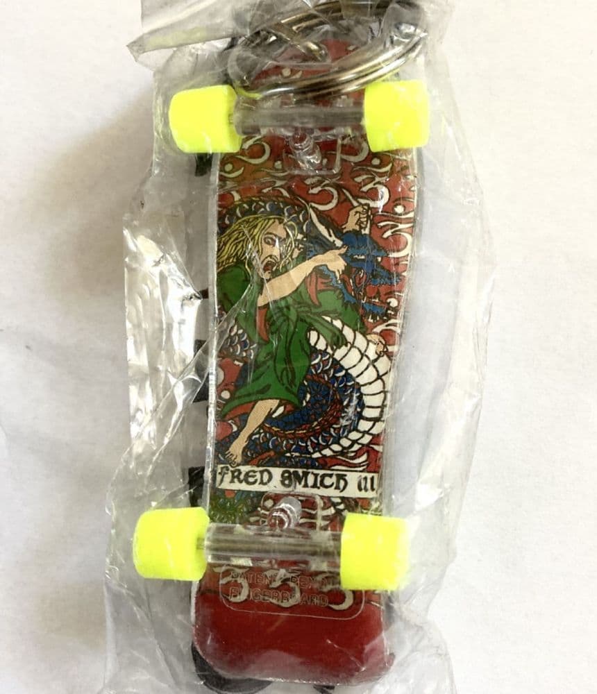 ALVA FINGER BOARD Skateboard "Fred Smith III" RED YELLOW Wheels Vintage ...