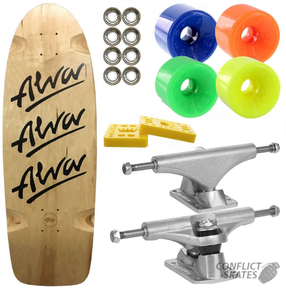 ALVA "Tri Logo" Complete Skateboard 9 75" BULLET POWERFLEX 5s 1979 Old ...