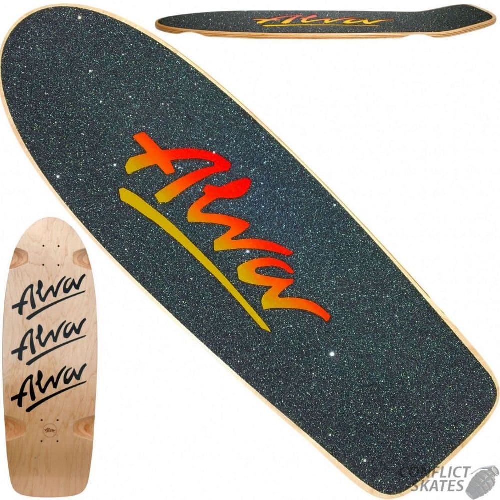 ALVA "Tri logo" Skateboard Deck 1979 Pig Pool 10" x 30" Griptape Old ...