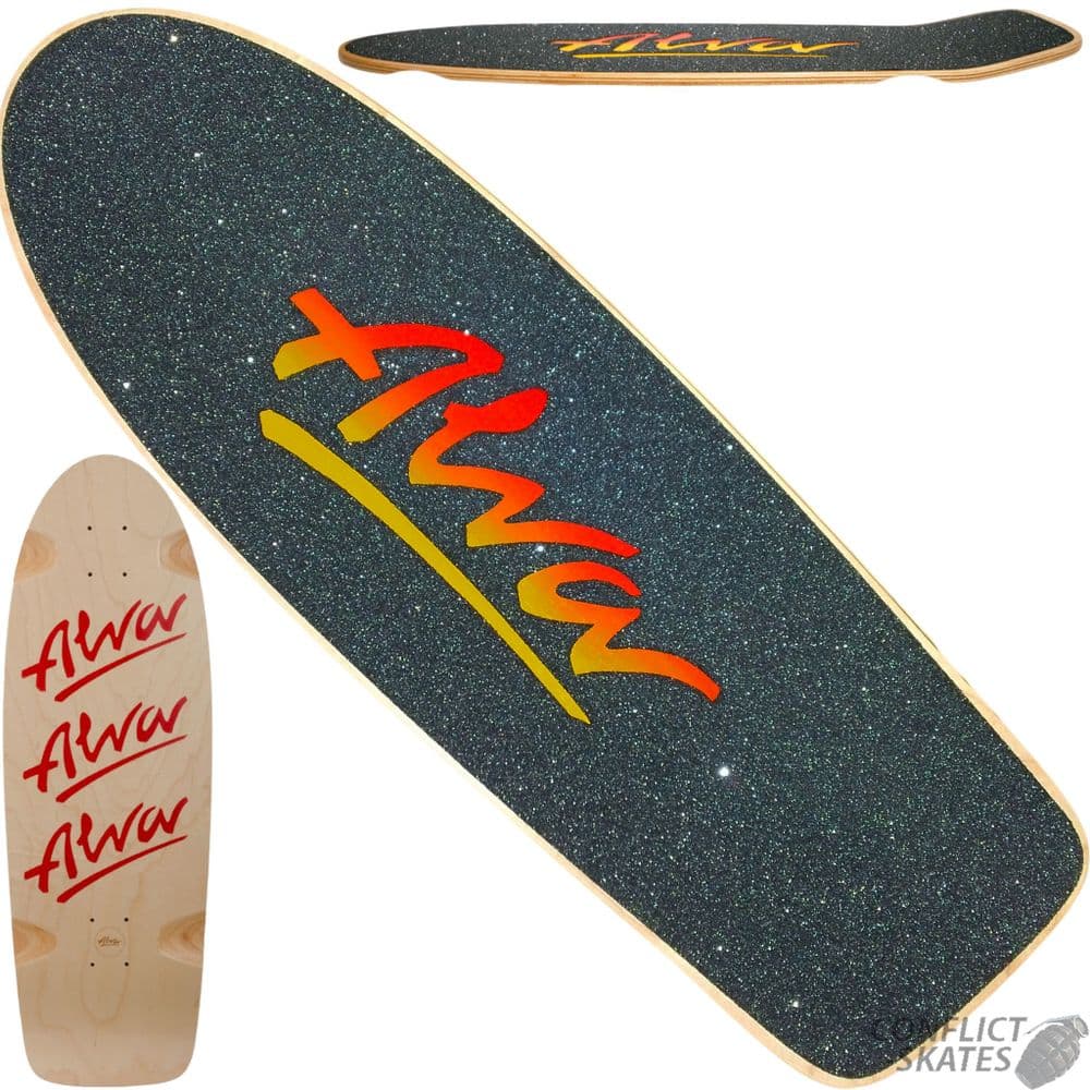 ALVA "Tri logo" Skateboard Deck 1979 Pig Pool 10" x 30" Griptape Old ...