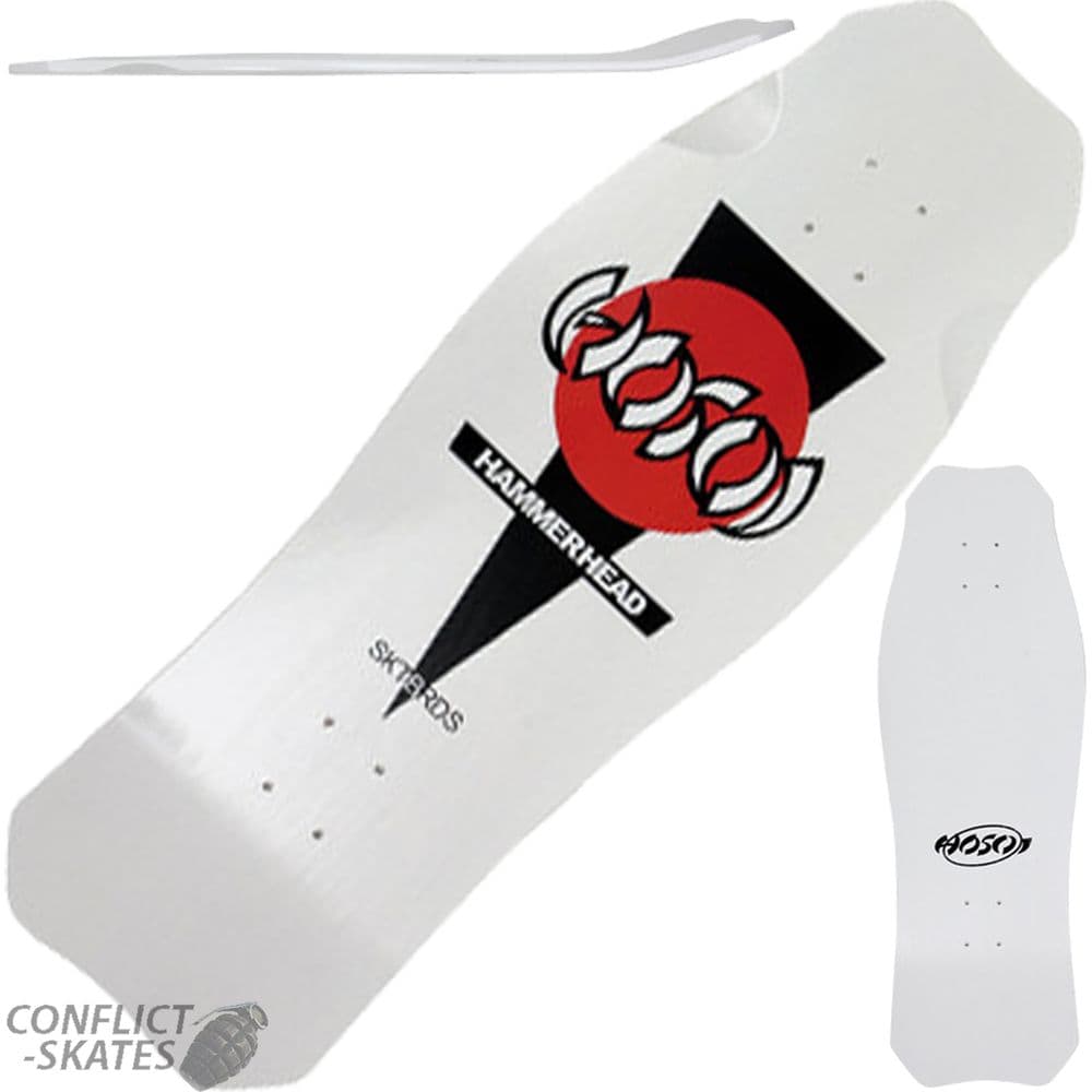 HOSOI "OG Hammerhead" Skateboard deck 10 5" WHITE early 1980s reissue ...