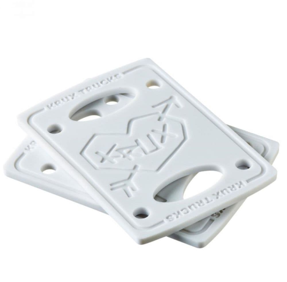 KRUX "Risers" Skateboard Riser Pads Hard 1/8" pair WHITE Eighth Inch