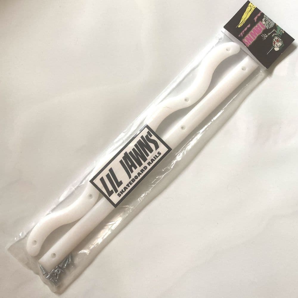 LIL JAWNS "Moth / Worm Combo Set" Skateboard Rails 14" Slide Bars WHITE ...