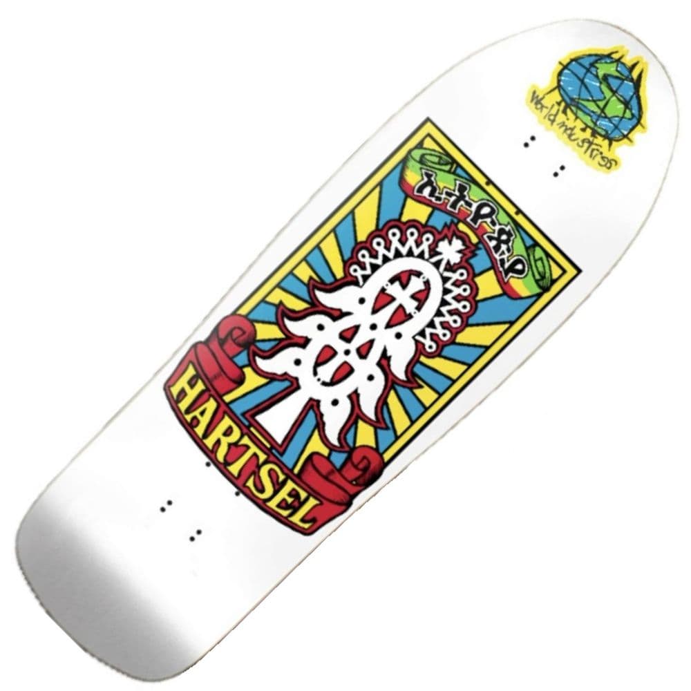 PRE-ORDER WORLD INDUSTRIES "Jef Hartsel - Yout" skateboard Deck 9 4" WHITE 1990