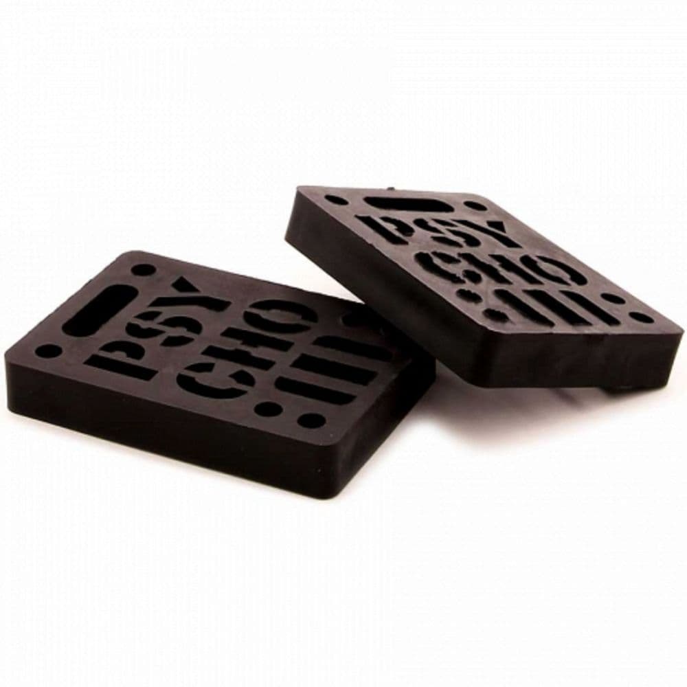 PSYCHO Skateboard Riser Pads Soft Risers 1/2" pair BLACK Old Skool ...