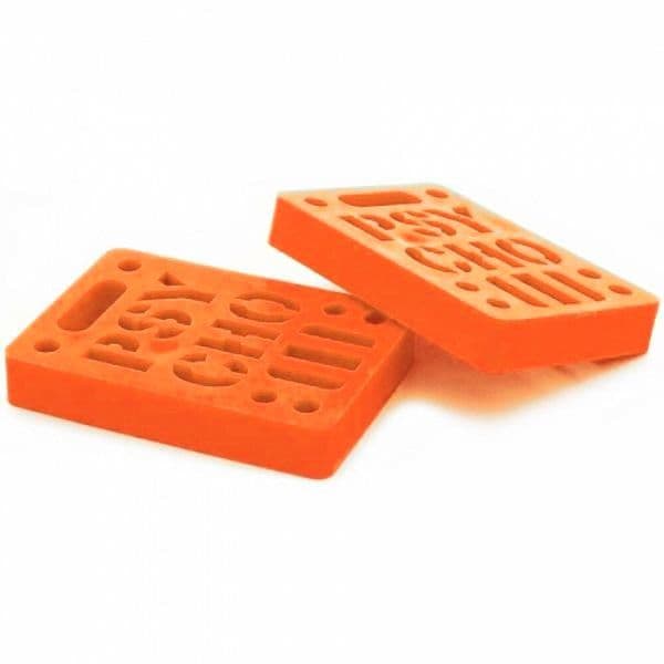 PSYCHO Skateboard Riser Pads Soft Risers 1/2" pair ORANGE Old Skool ...