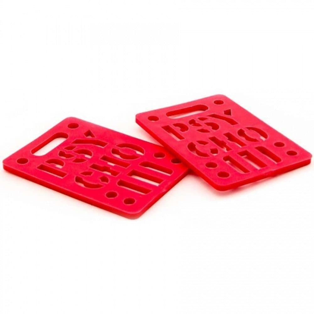 PSYCHO Skateboard Riser Pads Soft Risers 1/8" pair RED Old Skool ...