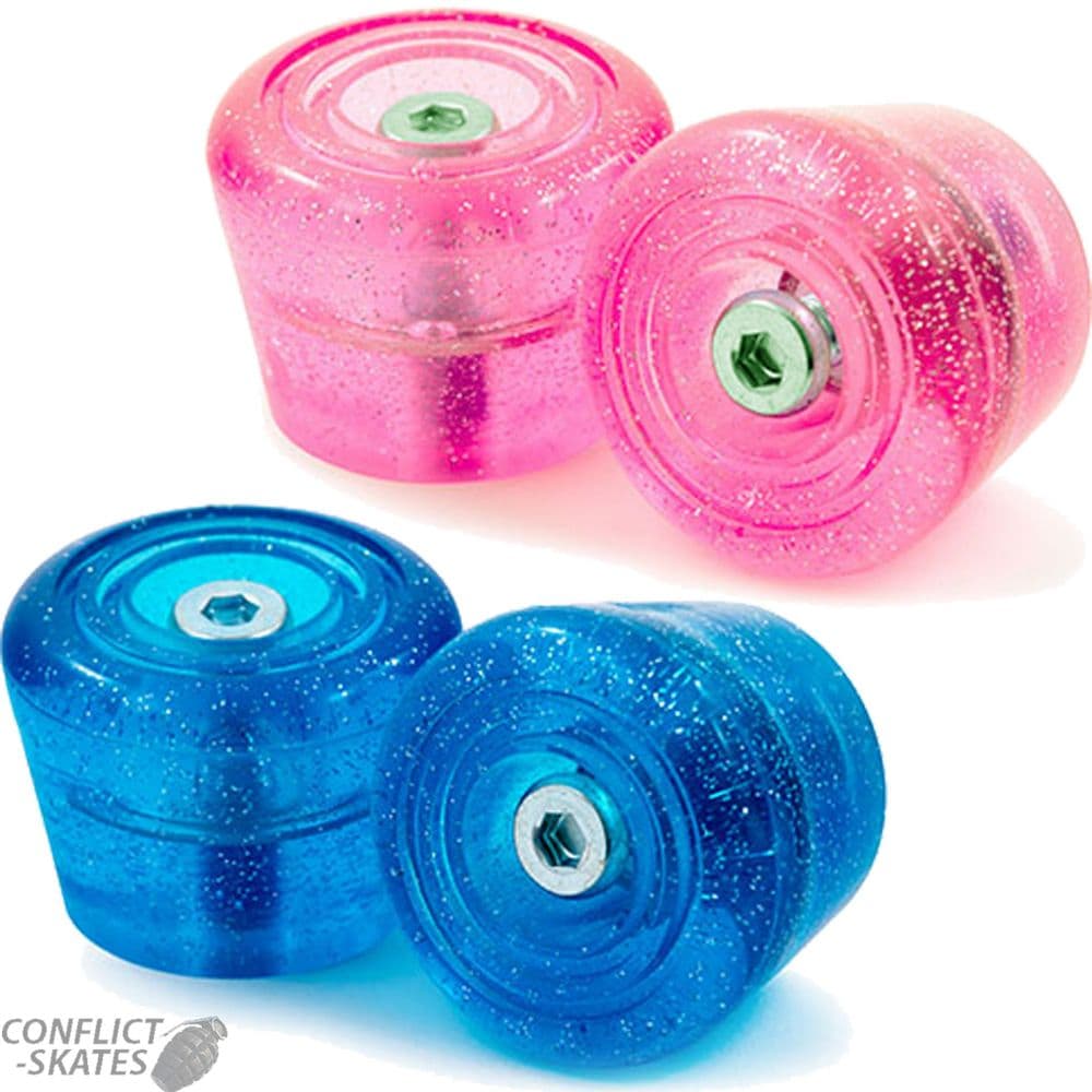 RIO ROLLER "Glittery" Toe Stops Stoppers Quad Roller Skates Pair 2 Pink ...