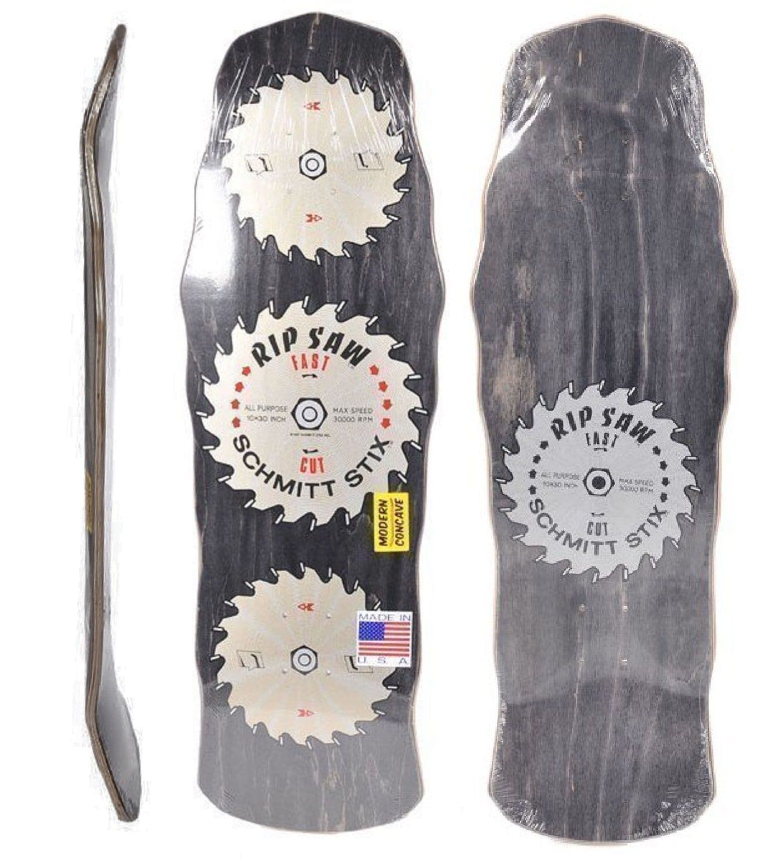 SCHMITT STIX "Ripsaw" Skateboard Deck New Concave 9 75" x 30 75" BLACK ...