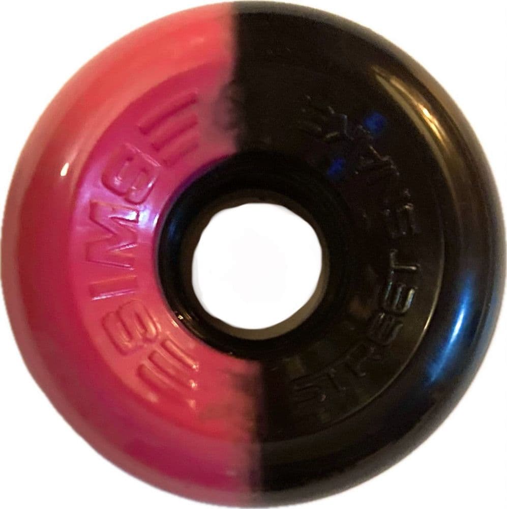 SIMS "Street Snake" 2-Tone Roller Skate Wheels 78a PINK / BLACK x8 Outdoor