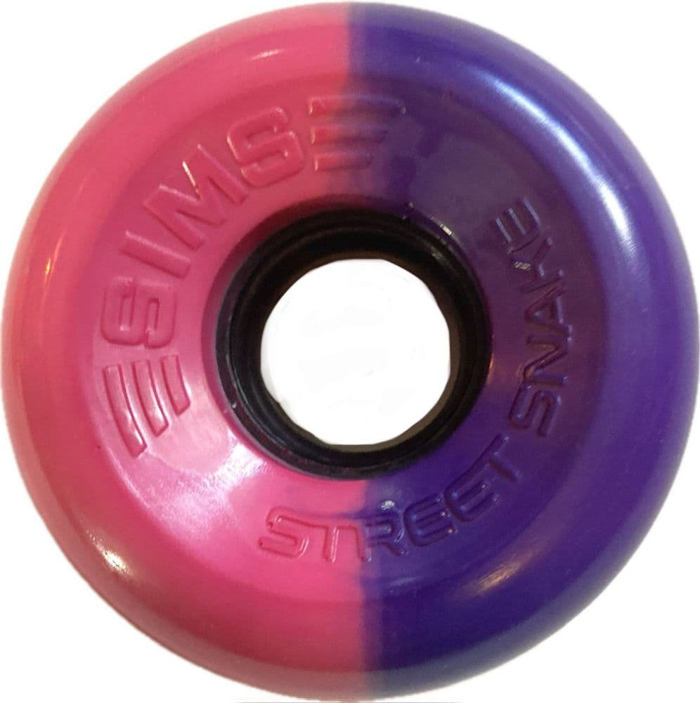 SIMS "Street Snake" 2-Tone Roller Skate Wheels 78a PINK / PURPLE x8 Outdoor