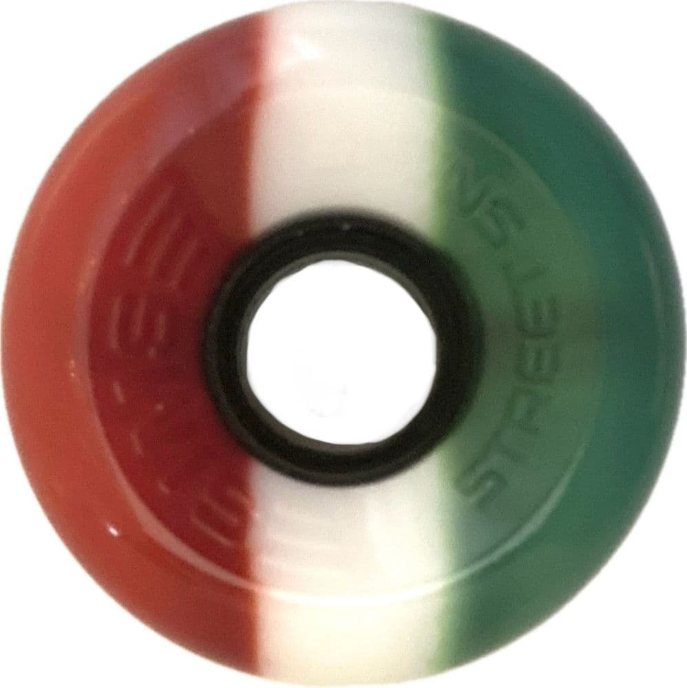 SIMS "Street Snake" 3-Tone Roller Skate wheels 78a RED WHITE & GREEN x8 ...