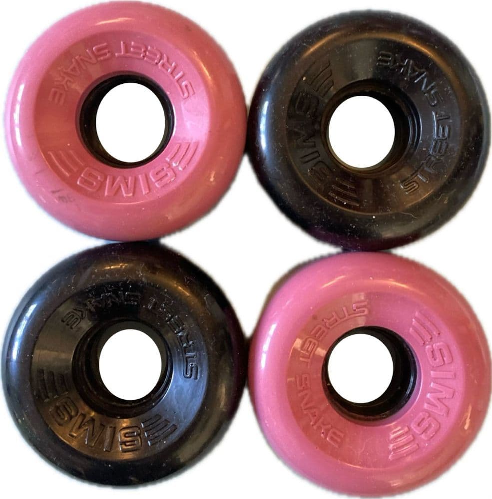 SIMS "Street Snake" Rollerskate wheels 78a BLACK & PINK x8 Fit Bauer ...