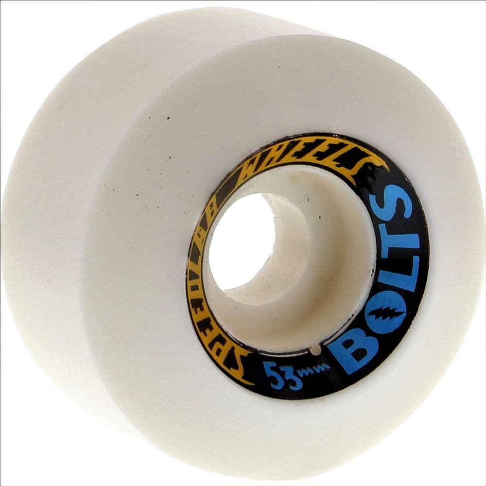SPEEDLAB "Bolts" Skateboard Wheels 53mm 101a WHITE Old Skool Conical ...