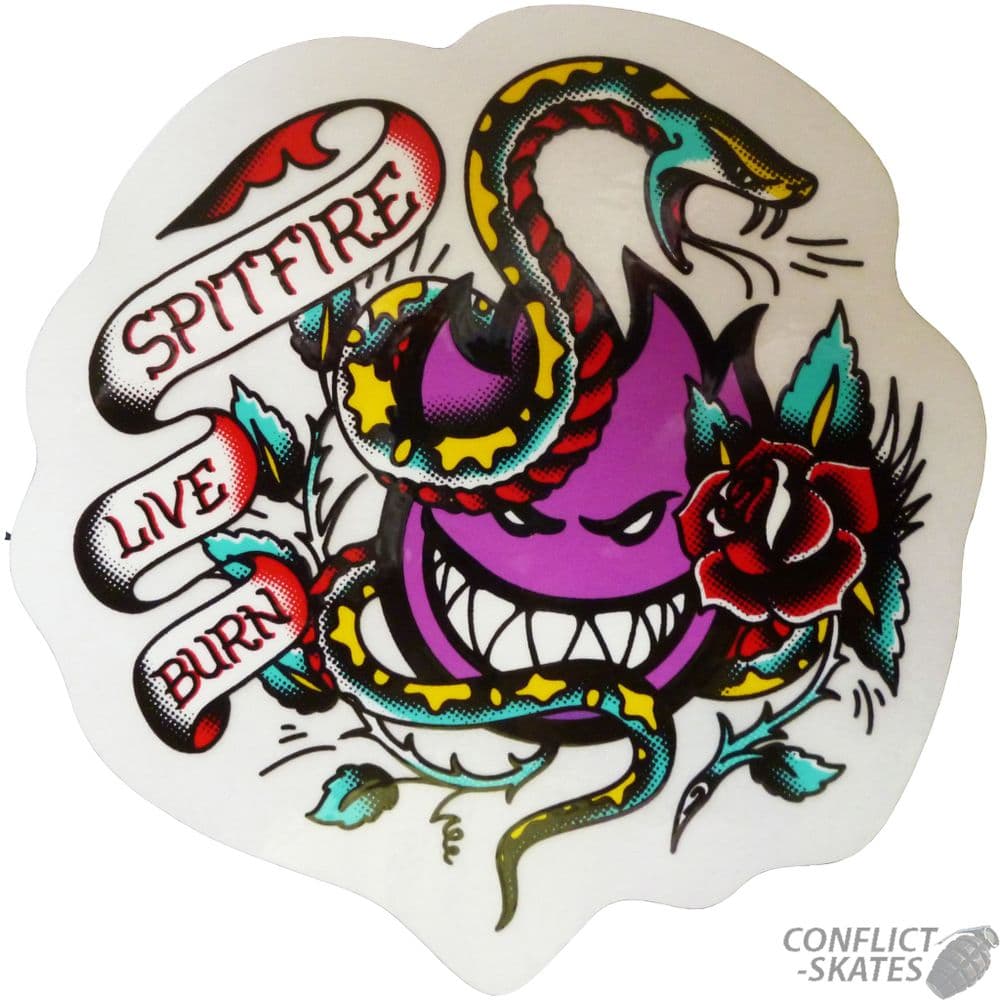 SPITFIRE "Tattoo Flash - Snake" Skateboard Snowboard Sticker 13cm MED ...