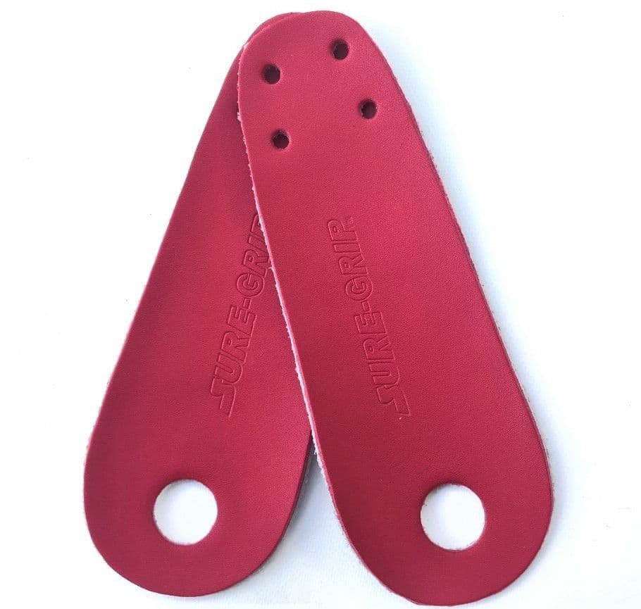 SURE-GRIP "Rebel Leather" Toeguards Roller Derby Quad Skates RED Toe Guards