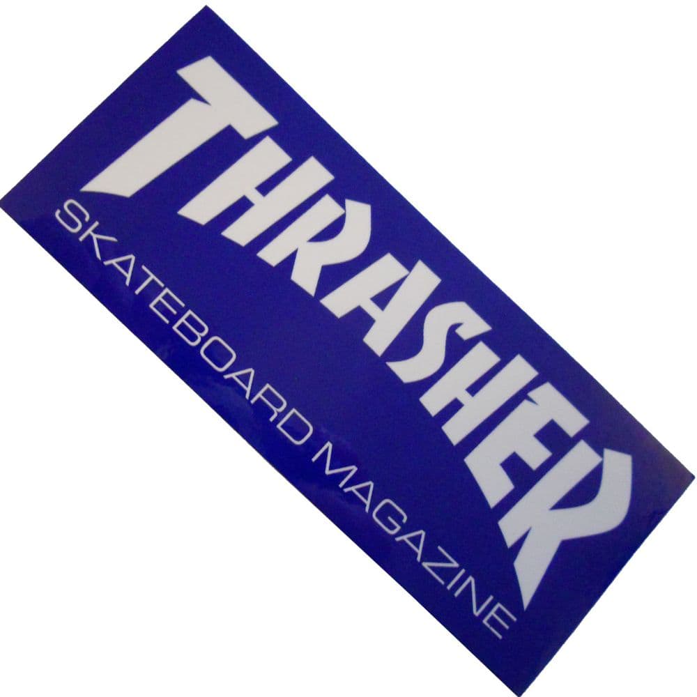 THRASHER "Magazine Logo" Skateboard Sticker 15cm MEDIUM BLUE / White