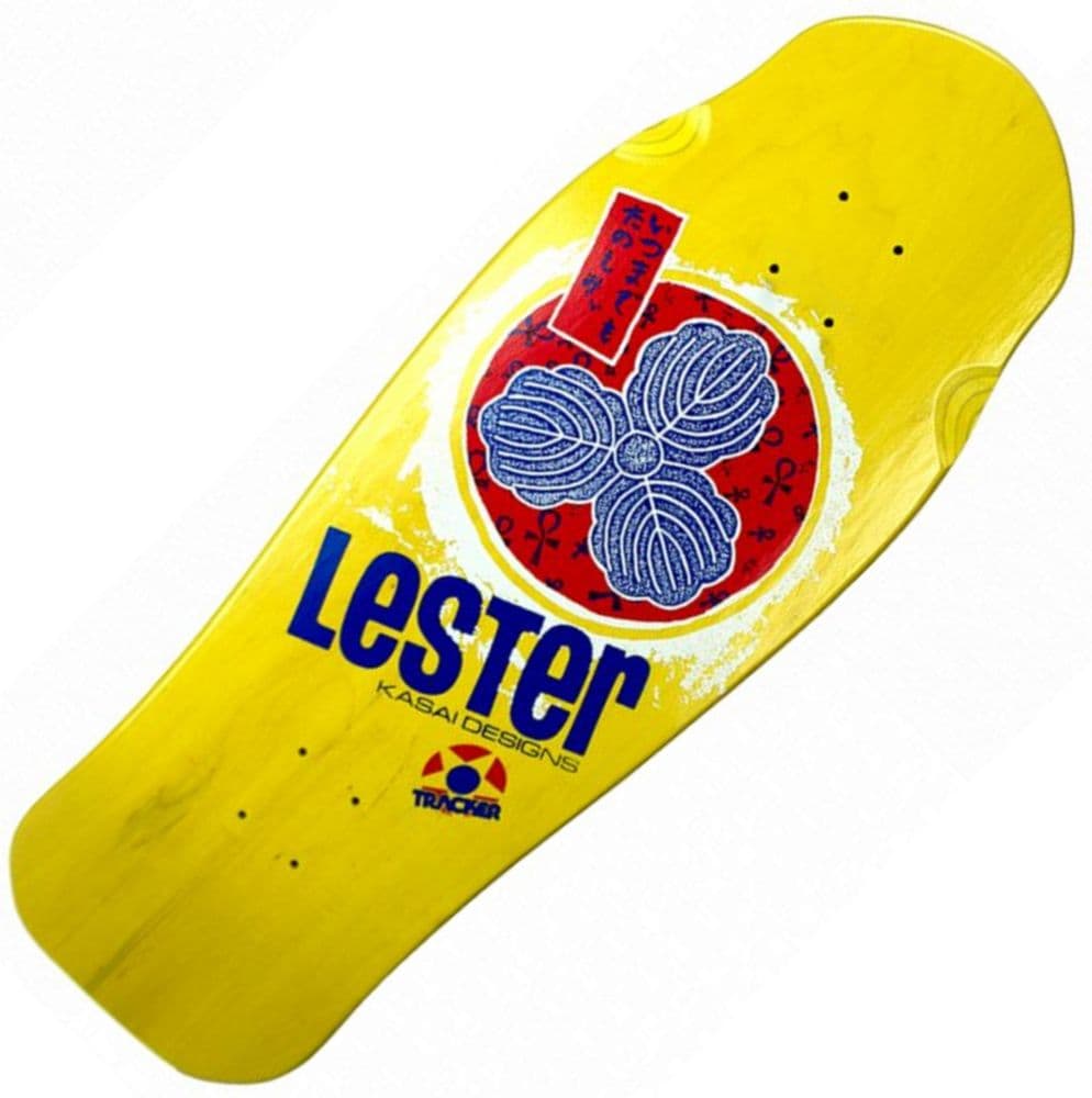 TRACKER "Oak Leaf" Lester Kasai Skateboard Deck 10 5" x 30 25" YELLOW ...