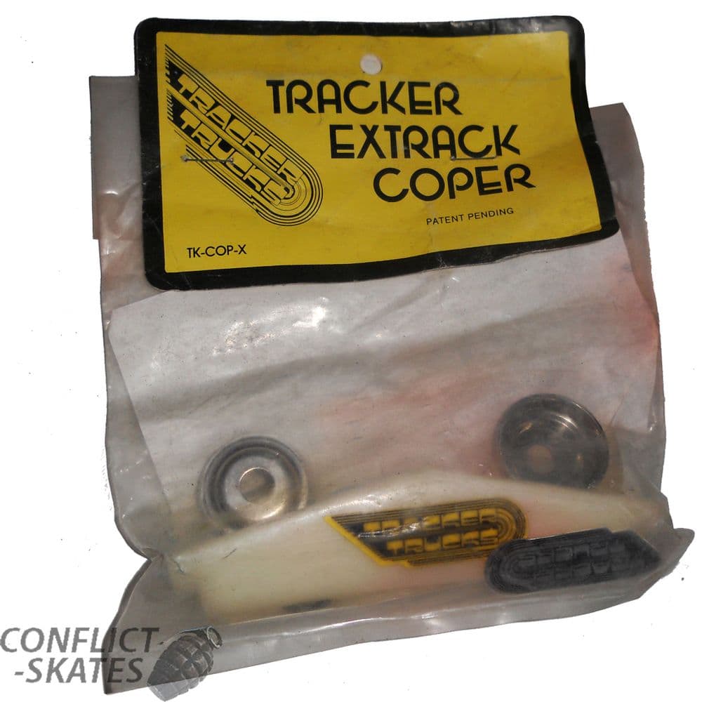 TRACKER TRUCKS "Coper" NOS Skateboard ExTrack 80s WHITE Original NIP single