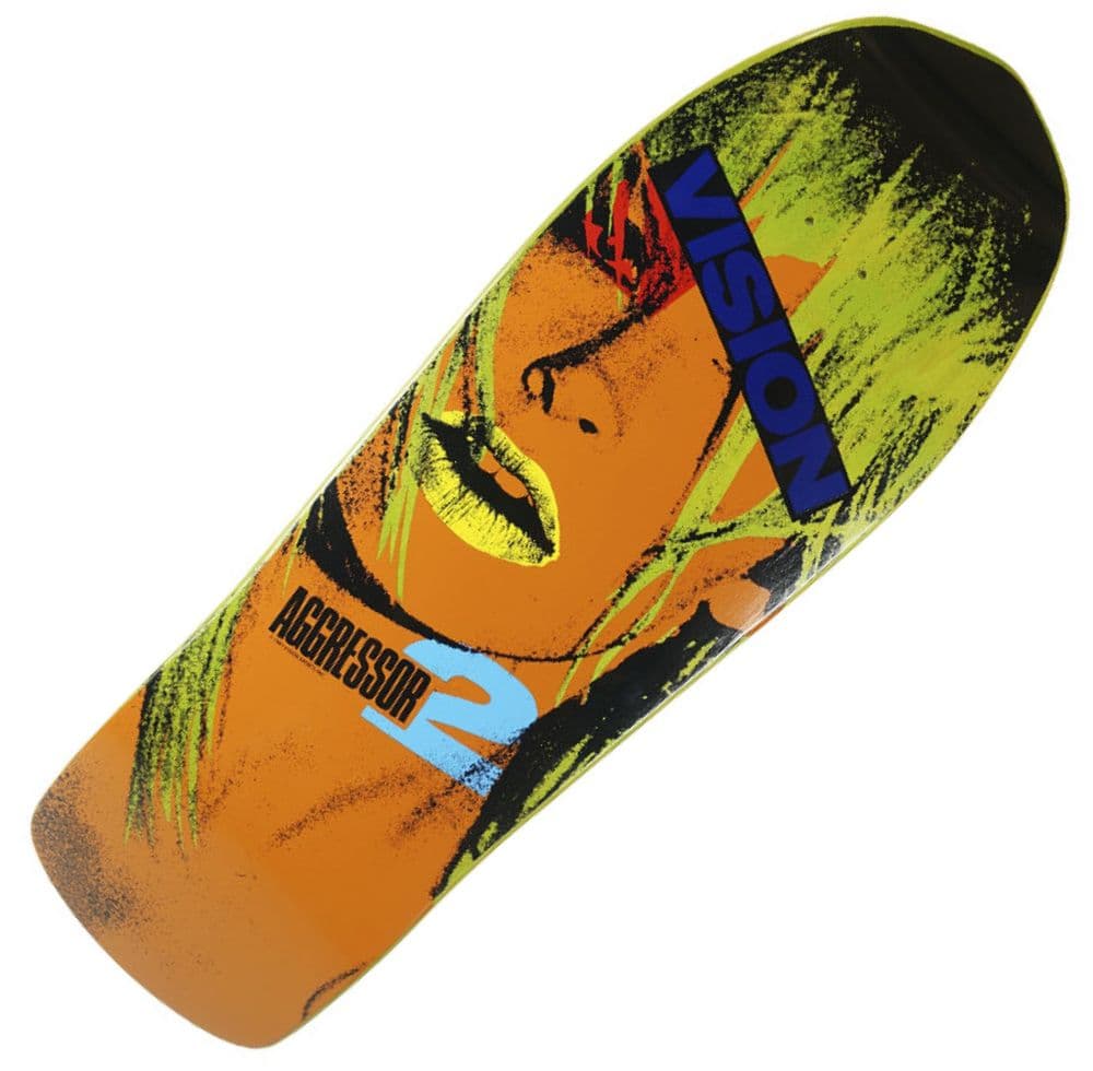 VISION "Aggressor 2" Skateboard Deck 10" x 30" Reissue 1986 LIME GREEN ...