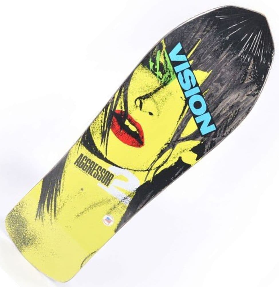 VISION "Aggressor 2" Skateboard Deck 10" x 30 25" Reissue 1986 BLACK ...