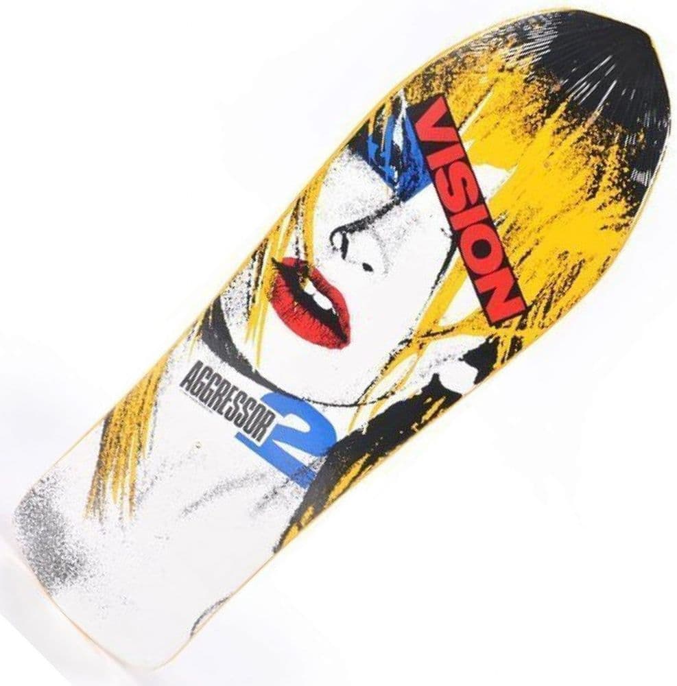 VISION "Aggressor 2" Skateboard Deck 10" x 30 25" Reissue 1986 YELLOW