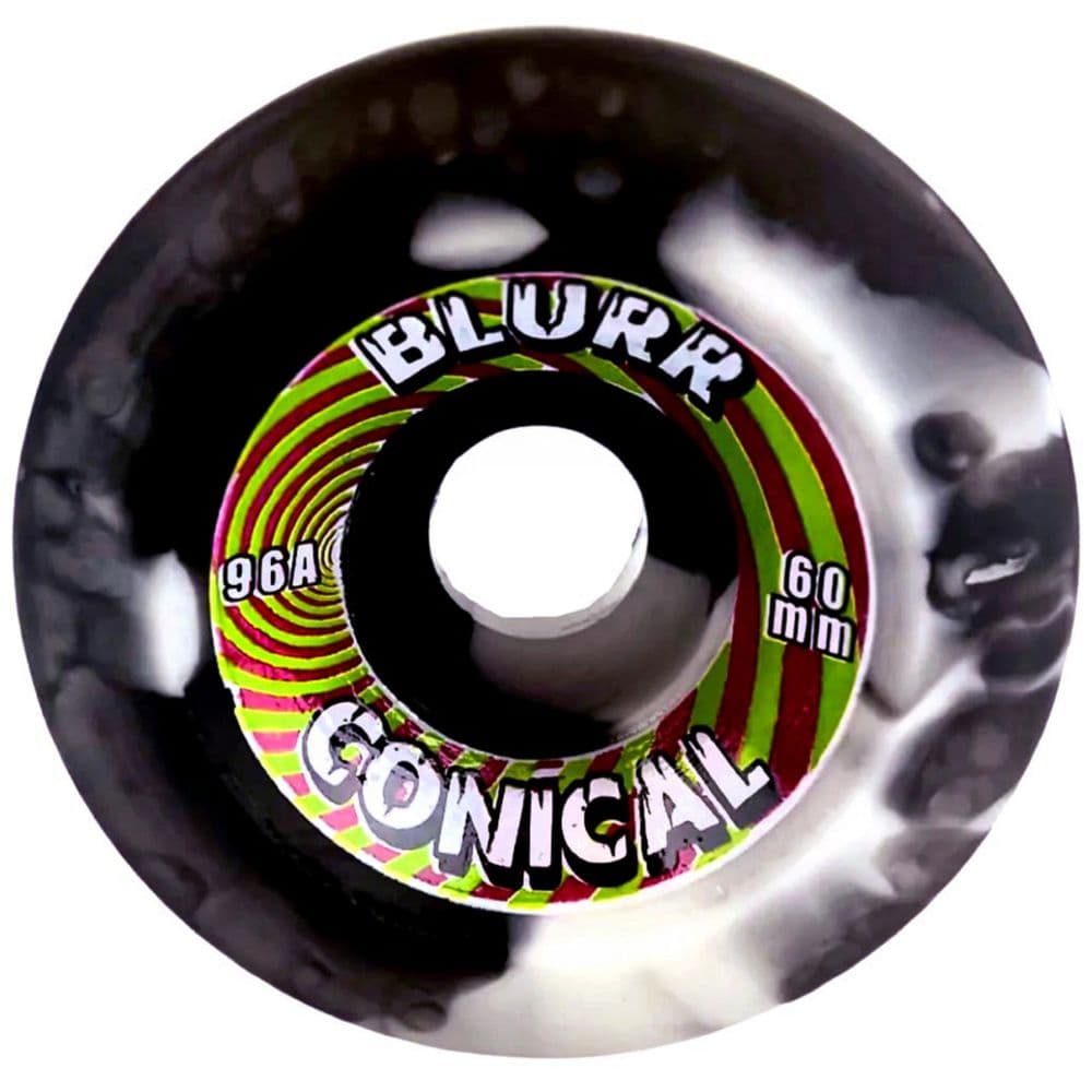 VISION "Blurr - Conical" Skateboard Wheels 60mm 96a BLACK / WHITE 1980s ...