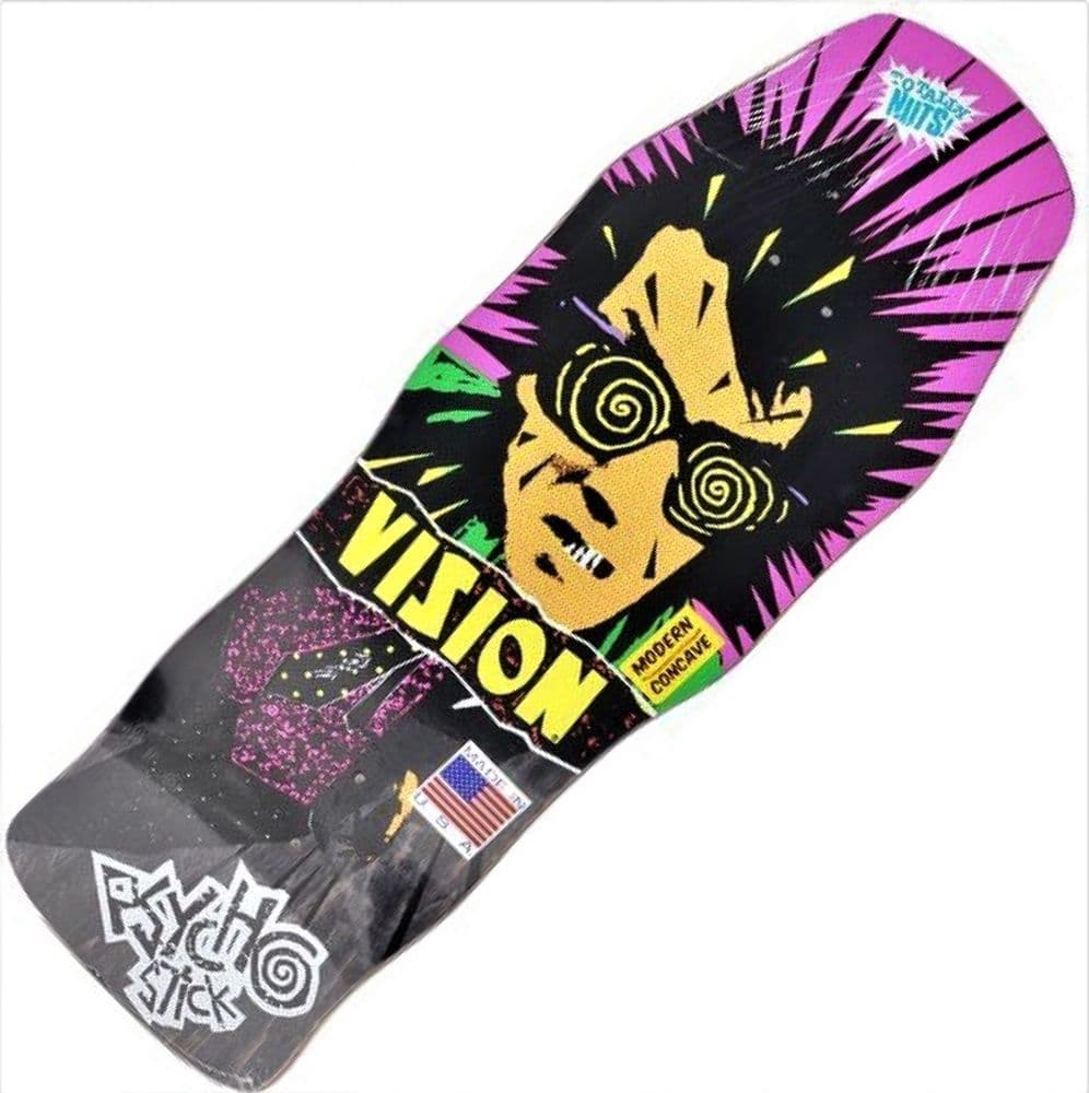 Vision Psycho Stick Skateboard Deck 80s 10 X 30 Old Skool Black New