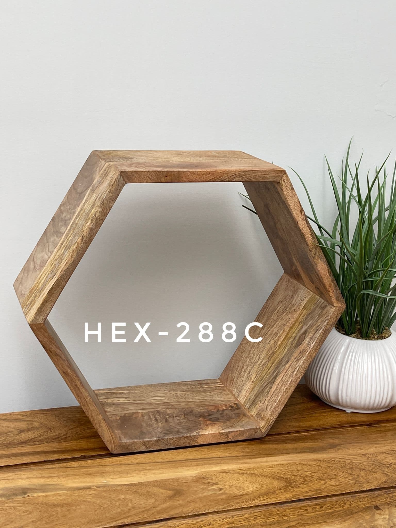 FLOATING HEXAGONAL WALL SHELVES - HEX-288 4 sizes