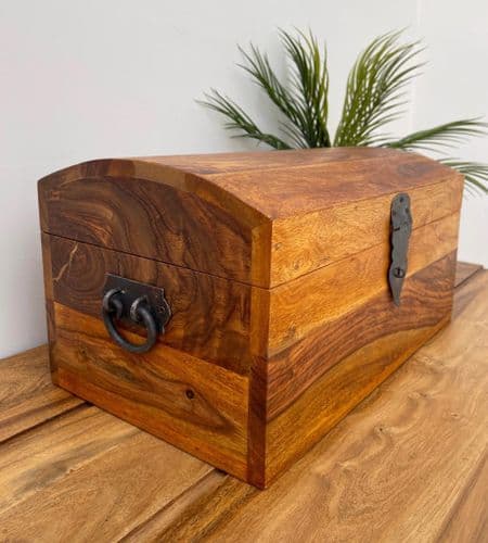 SHEESHAM WOOD TREASURE CHEST TRUNKS - 4 sizes