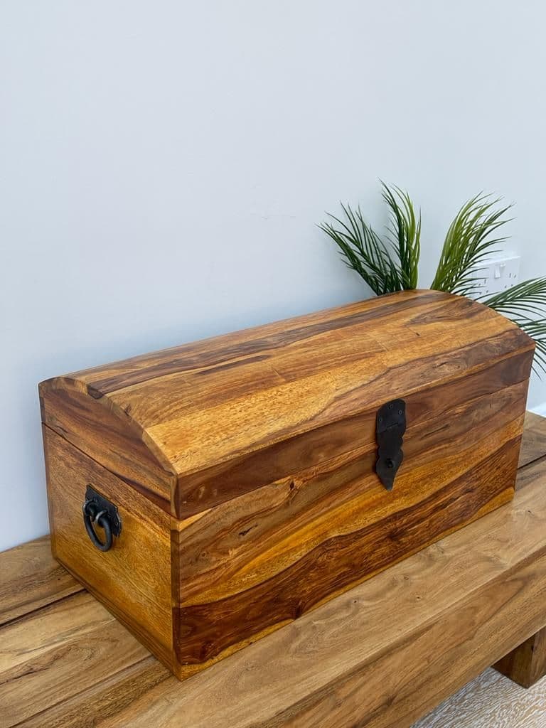 SHEESHAM WOOD TREASURE CHEST TRUNKS - 4 sizes